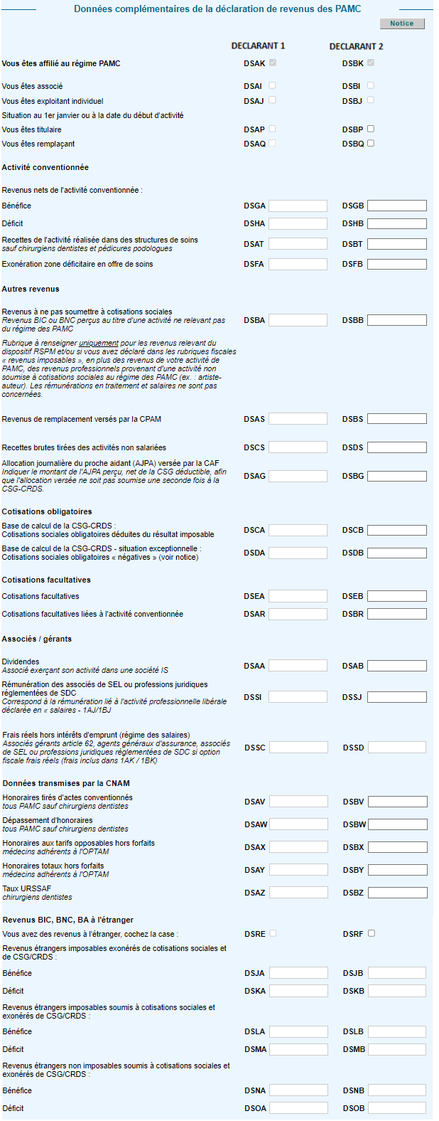 La déclaration des revenus des PAMC (volet fiscal - volet social DRI-PAMC) | BNCplus